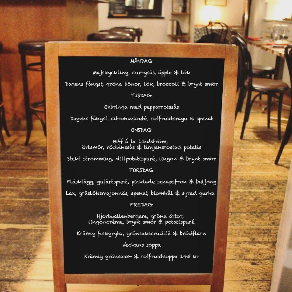 Menu at Coco & Carmen restaurant, Stockholm