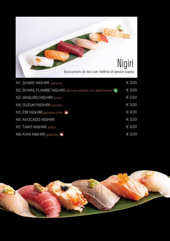 Menu da Hanami ristorante, Fabriano