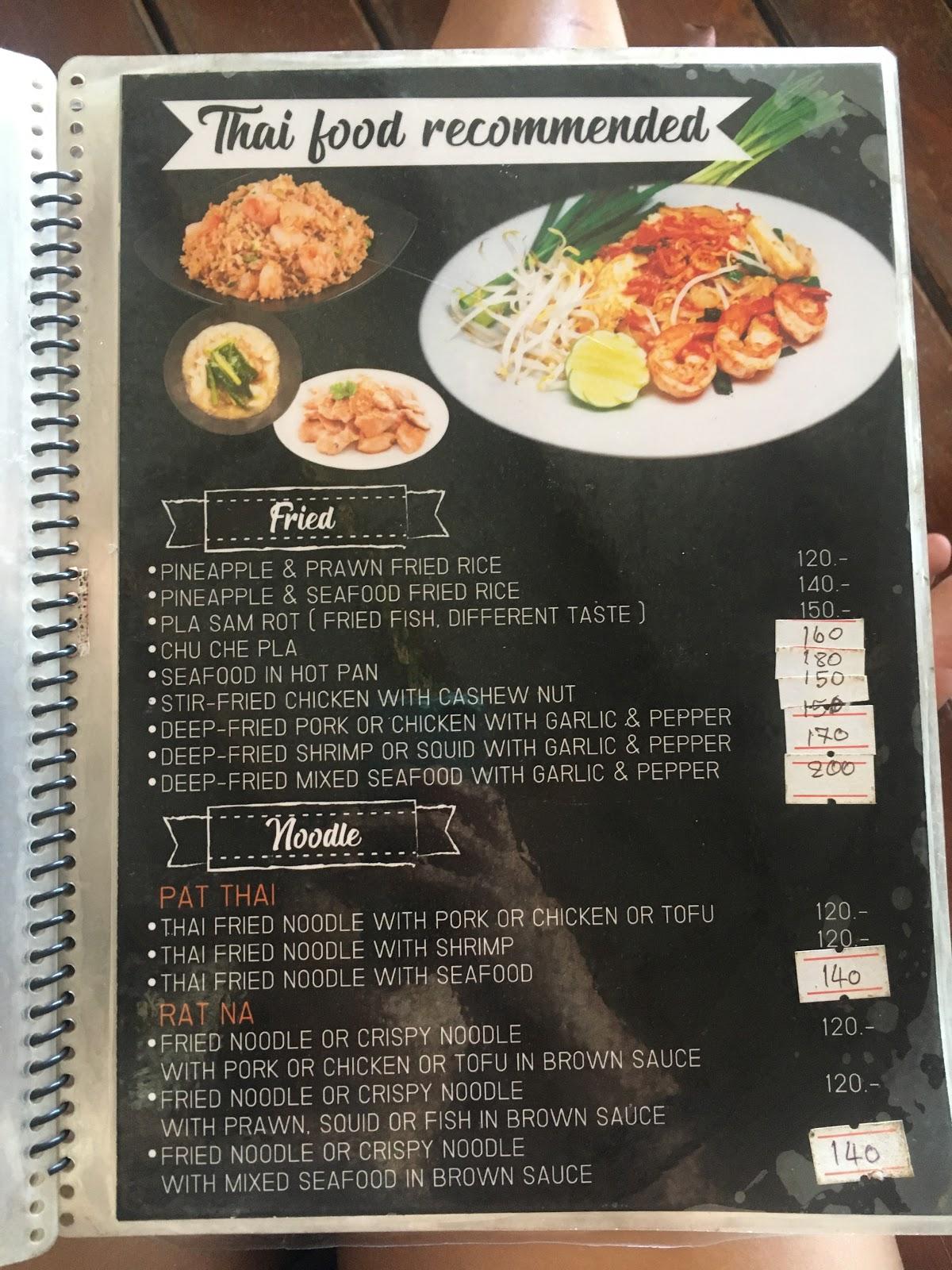 Menu at Smile Bar, Ko Pha-ngan, Q2VM+6C8
