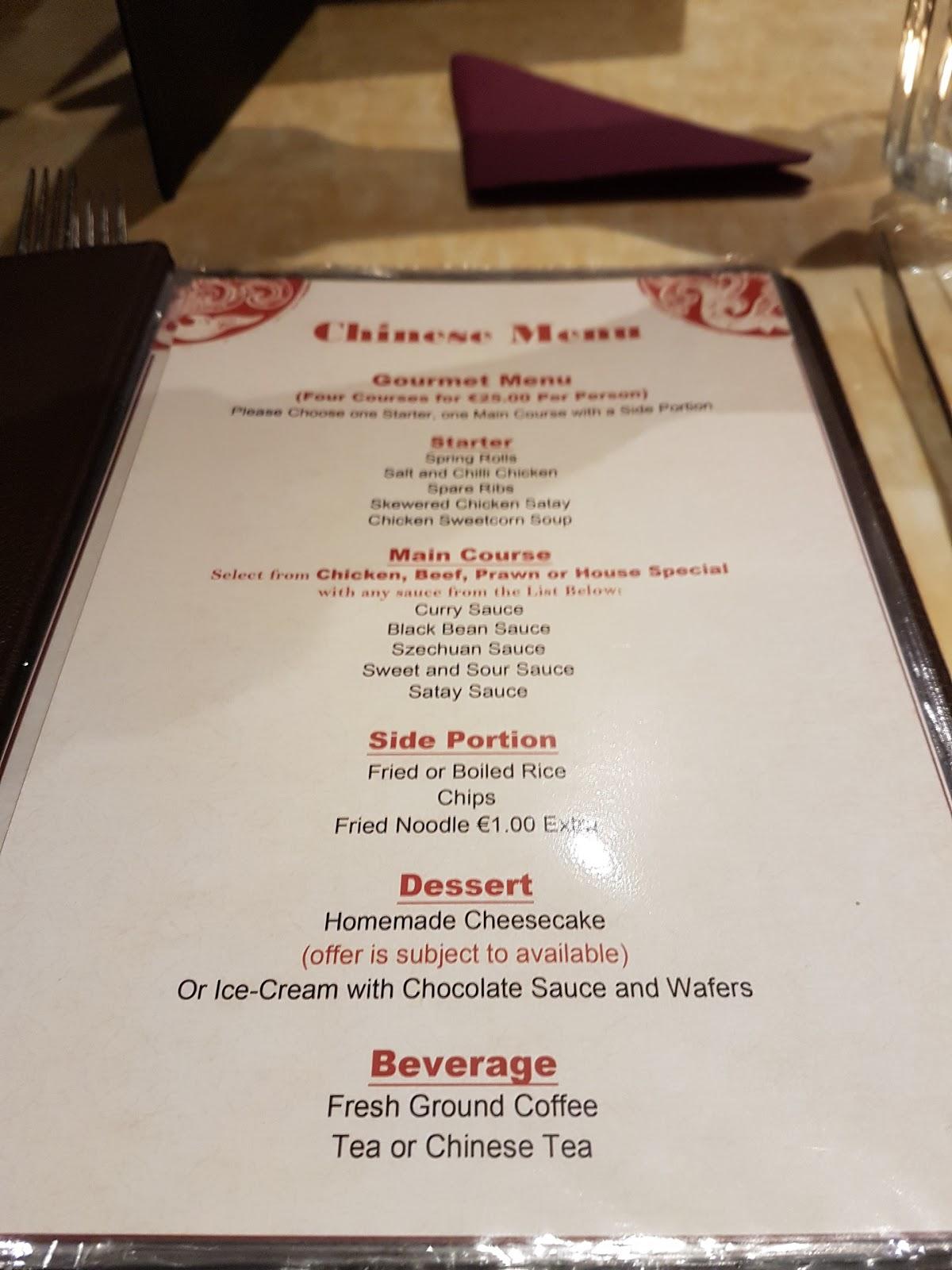 Menu at Joyous Garden/Martins Bar, Rush