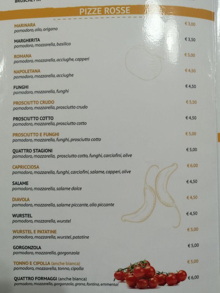 Menu at Pizzeria Da Vincenzo, Ferrandina