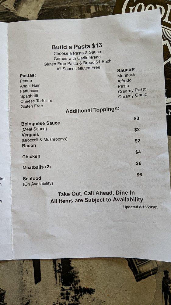 Menu at R Spot Takeout and Eatery restaurant, Sisters