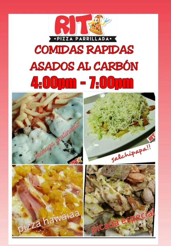 Menu at RITA PIZZA Parrillada, Santa Marta