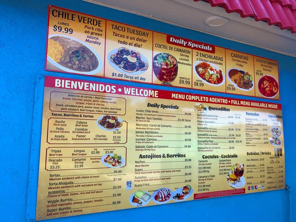 Menu at Los Dos Potrillos Restaurant, Salinas