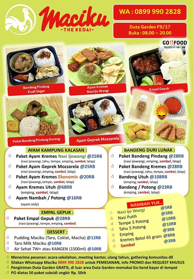 Menu at Nasi Goreng Pak Cez restaurant, Jakarta, Jl. H. Shibi 2 No.13