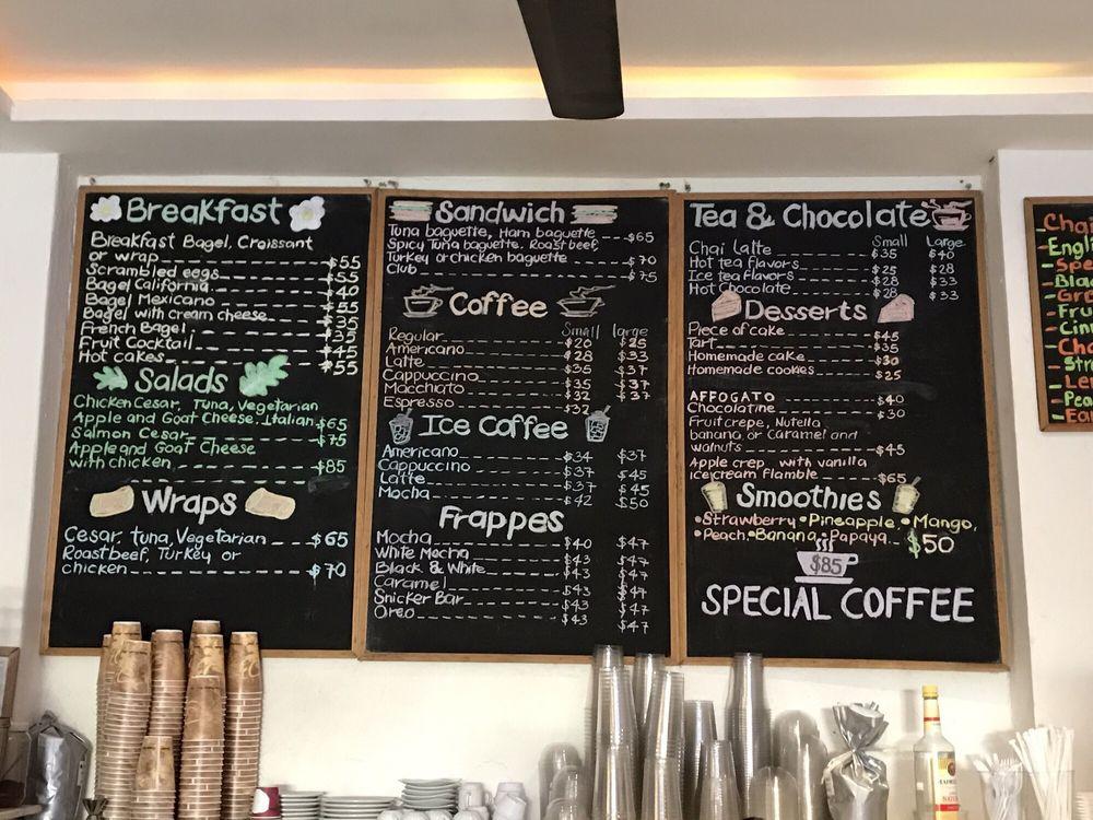 Menu at The Coffee Cup cafe, Puerto Vallarta, C. Rodolfo Gómez 146-Int. A
