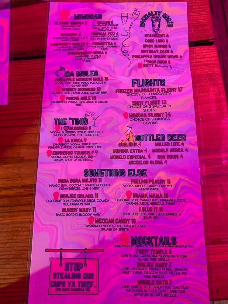 Menu at The Pink Agave -Covington pub & bar, Covington