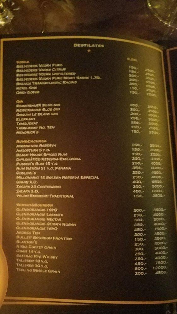 Menu at Champagne Lounge Bar, Prague
