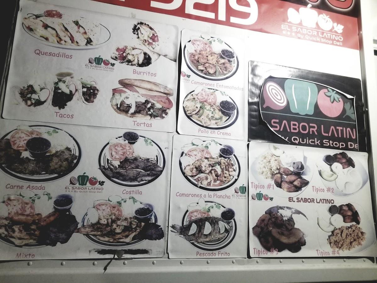 Menu at El Sabor Latino by Quick Stop Deli (Food Truck) restaurant ...