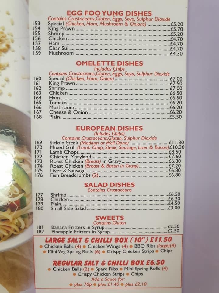 Menu at Fairhill Take Away Food Shops fast food, Hamilton