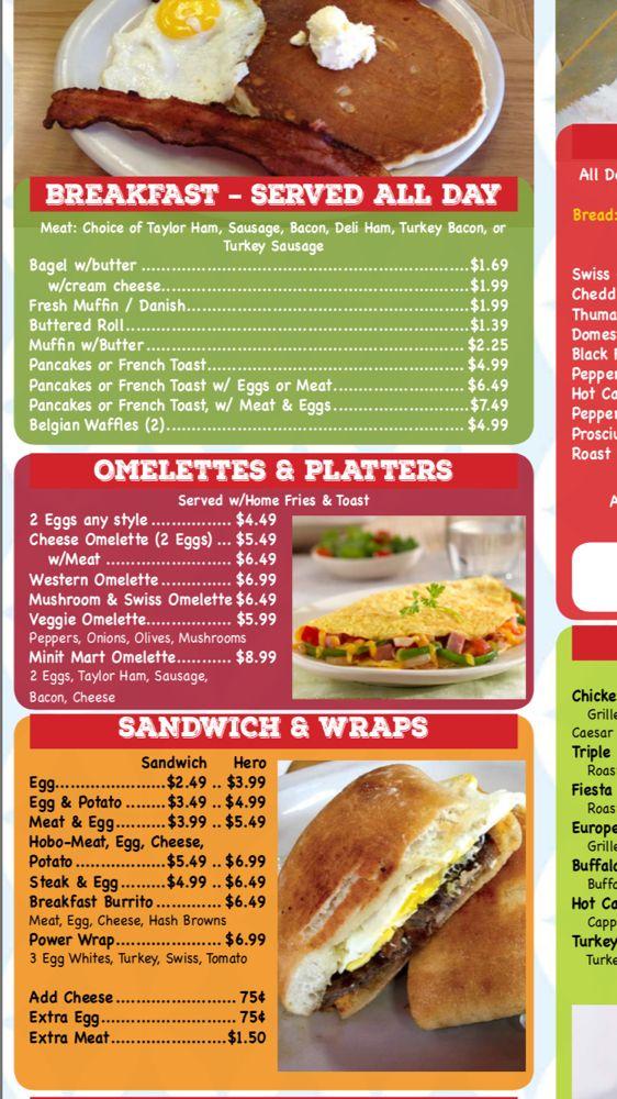 Menu at Minit Mart Convenience Store Deli & Grill, Bergenfield