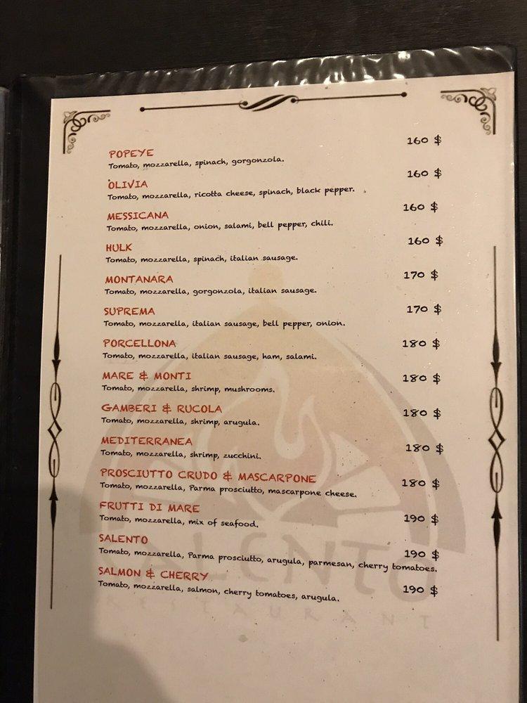 Menu at Salento pub & bar, Playa del Carmen