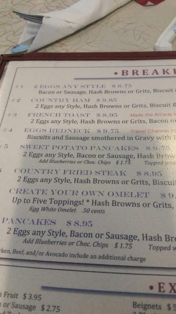 Menu at The Arcade Restaurant, Memphis