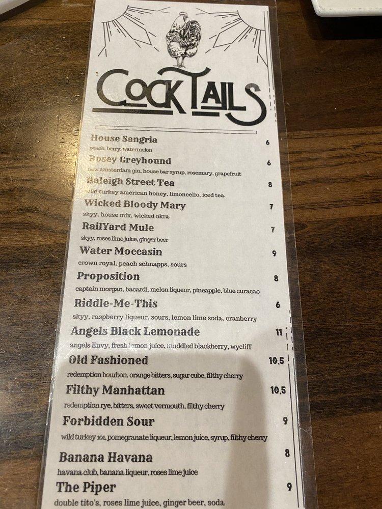 Menu at The RailYard pub & bar, Bluefield