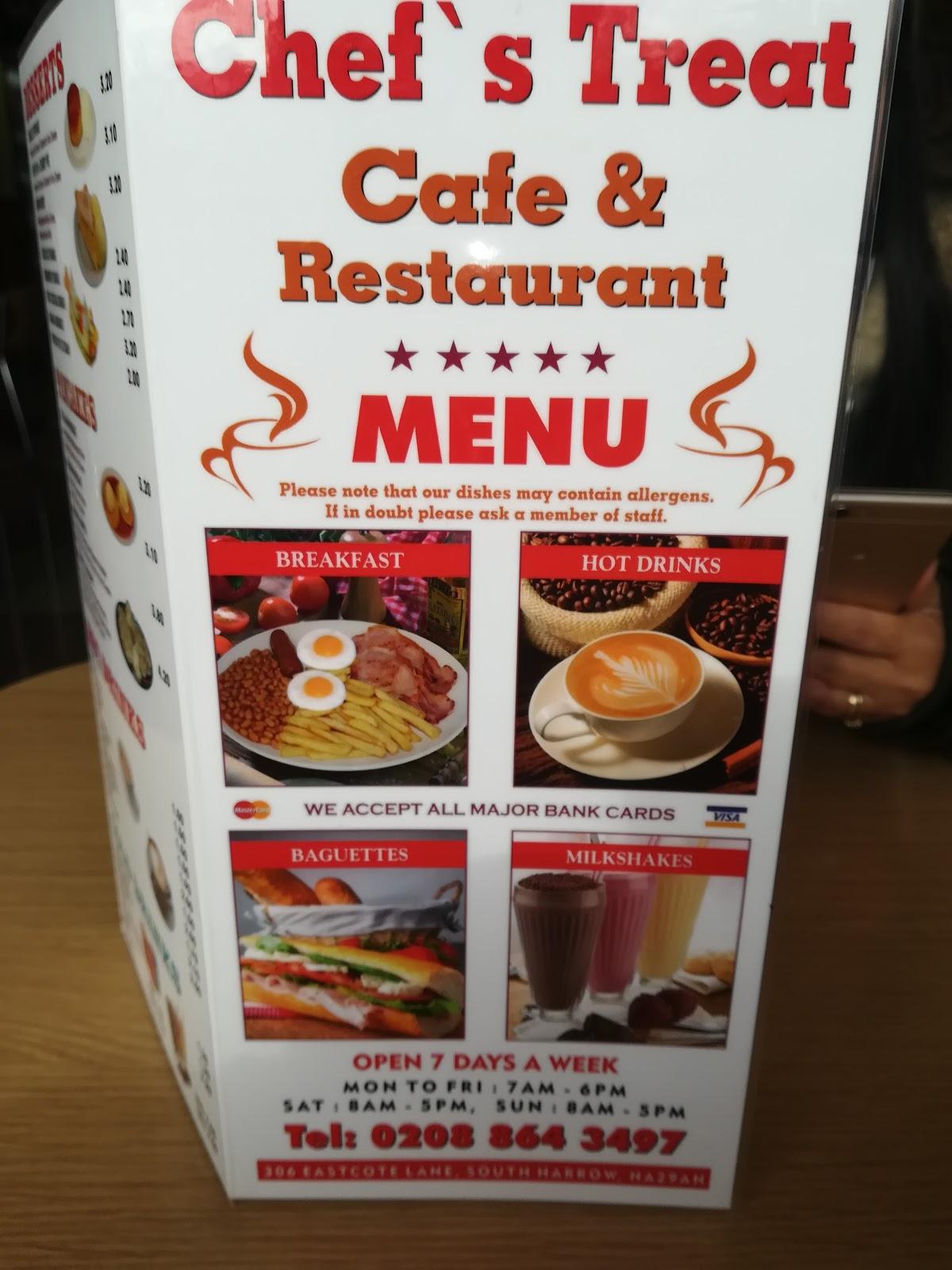 Menu at Chef's Treat Breakfast Lunch Dinner restaurant, London