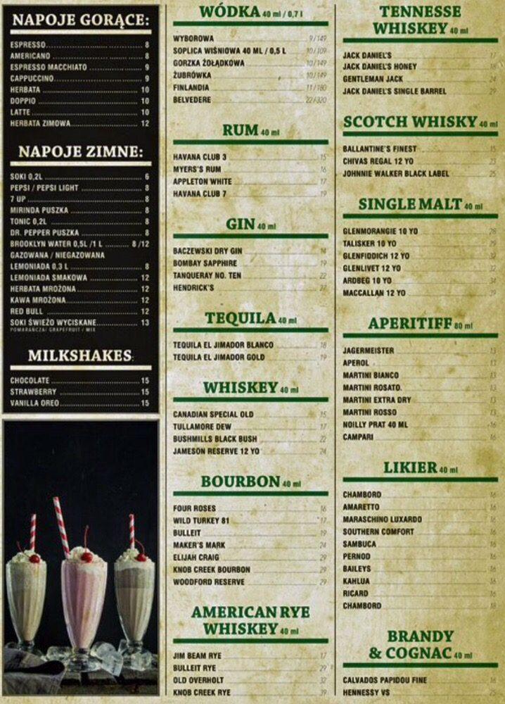 Menu at BROOKLYN BURGER'S RONDO ONZ pub & bar, Warsaw