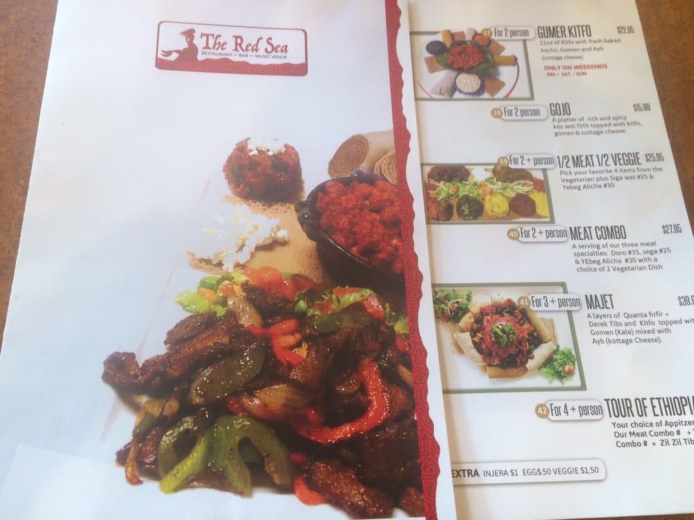 Menu at The Red Sea Ethiopian Restaurant, Minneapolis, 320 Cedar Ave South