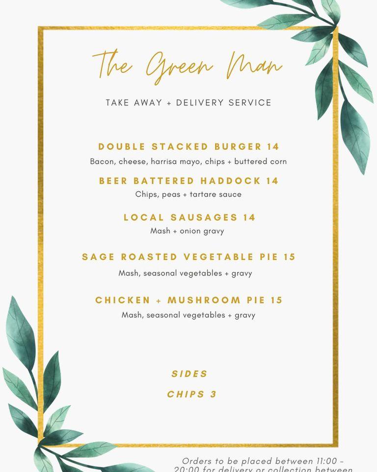 Menu at The Green Man pub & bar, Eversholt, Church End