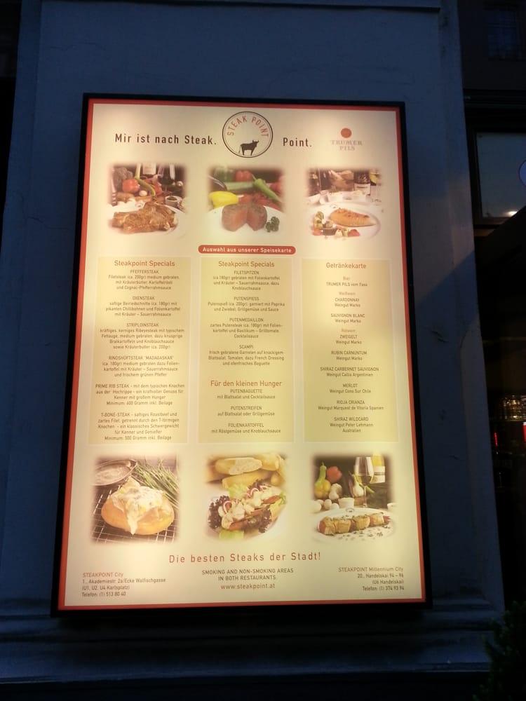 Menu at Steak Point steakhouse, Vienna, Akademiestr. 2A
