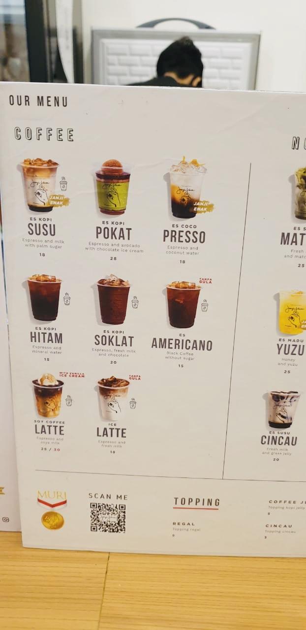 Menu at Janji Jiwa Coffee, Muara Enim