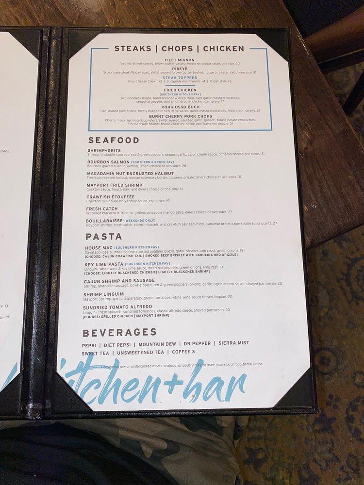 Menu at Southern Kitchen & Bar, Jacksonville Beach