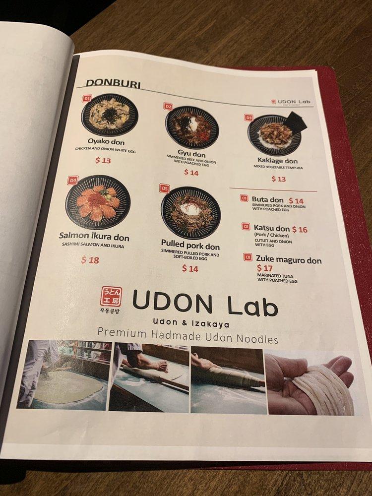 Menu at UDON Lab 우동공방 restaurant, West New York