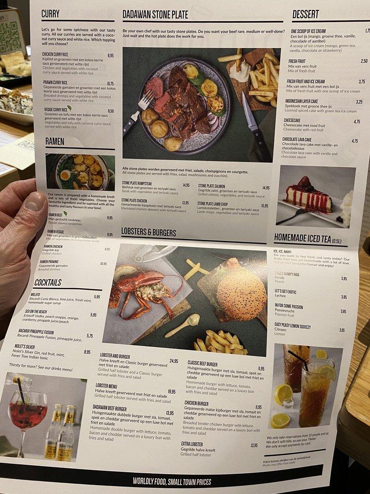 Menu at Dadawan Maastricht, Maastricht