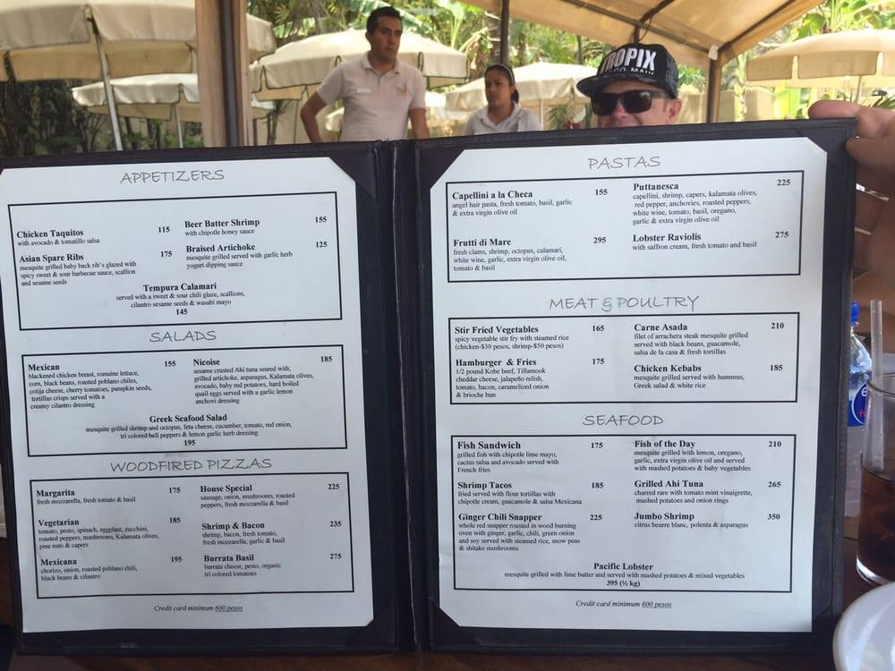 Menu at Don Pedro's Restaurant & Bar, Sayulita