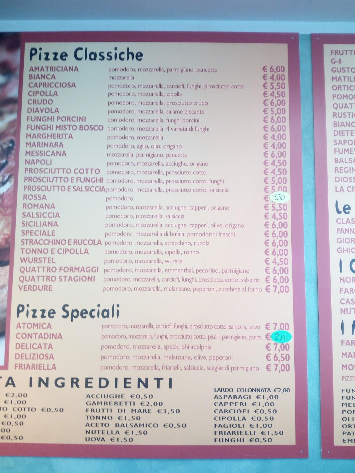 Menu da Ristorante Pizzeria Il Pomodorino, Puianello