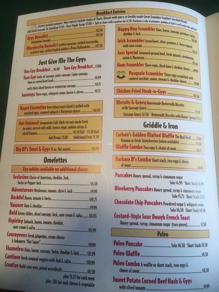 Menu at Michael D's Eatery restaurant, Coeur d'Alene