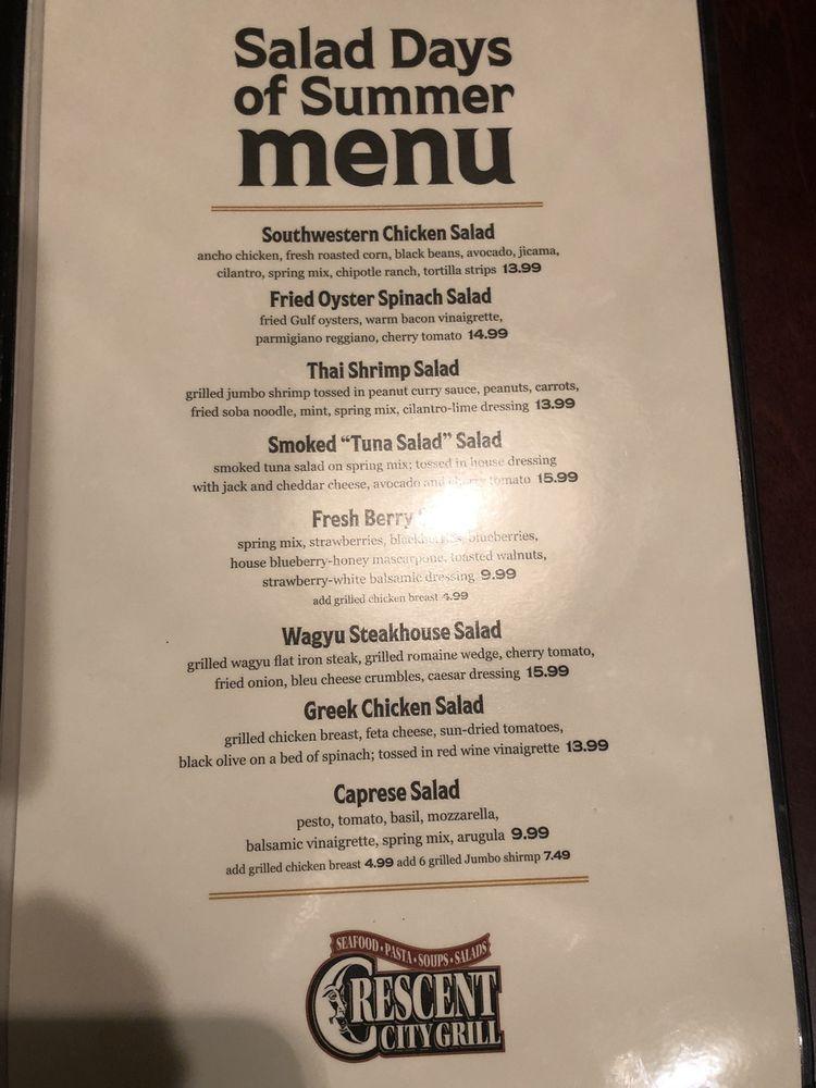 Menu at Crescent City Grill pub & bar, Hattiesburg, Hardy St