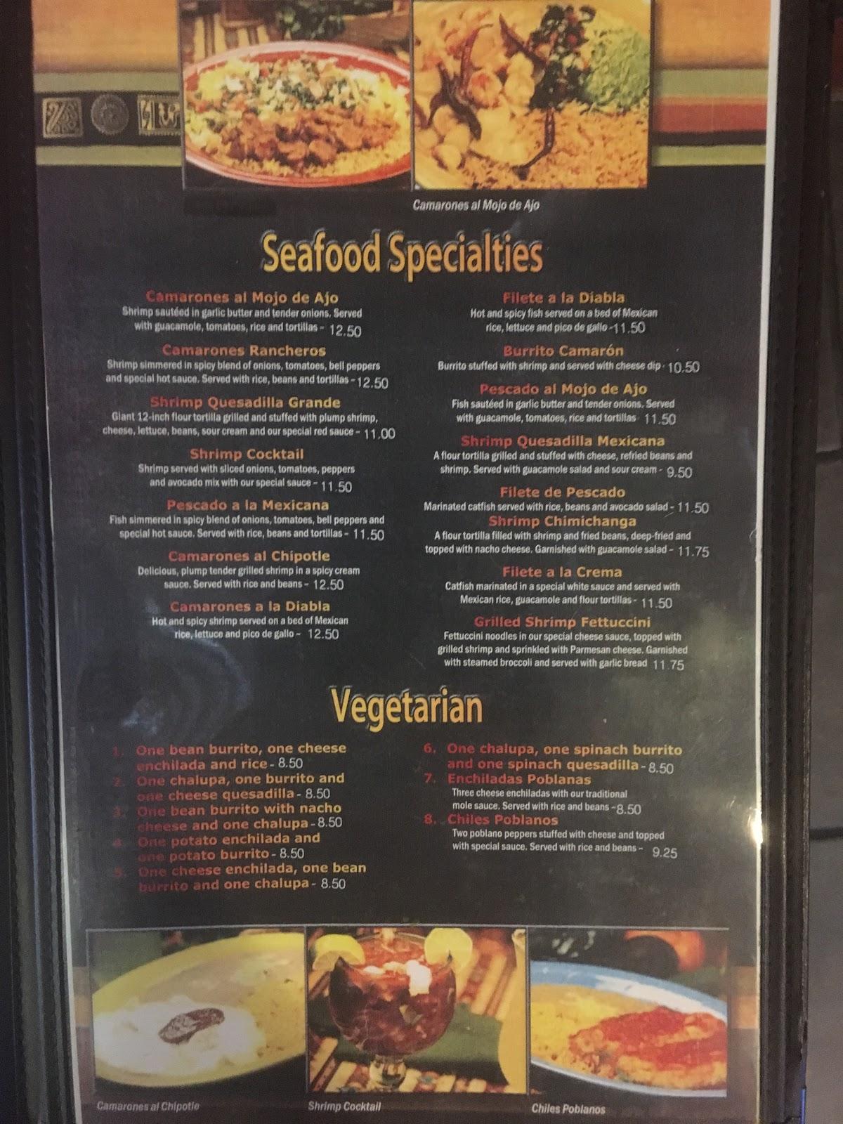 Menu at El Kiosco Mexican Restaurant, Thomson, Washington Rd