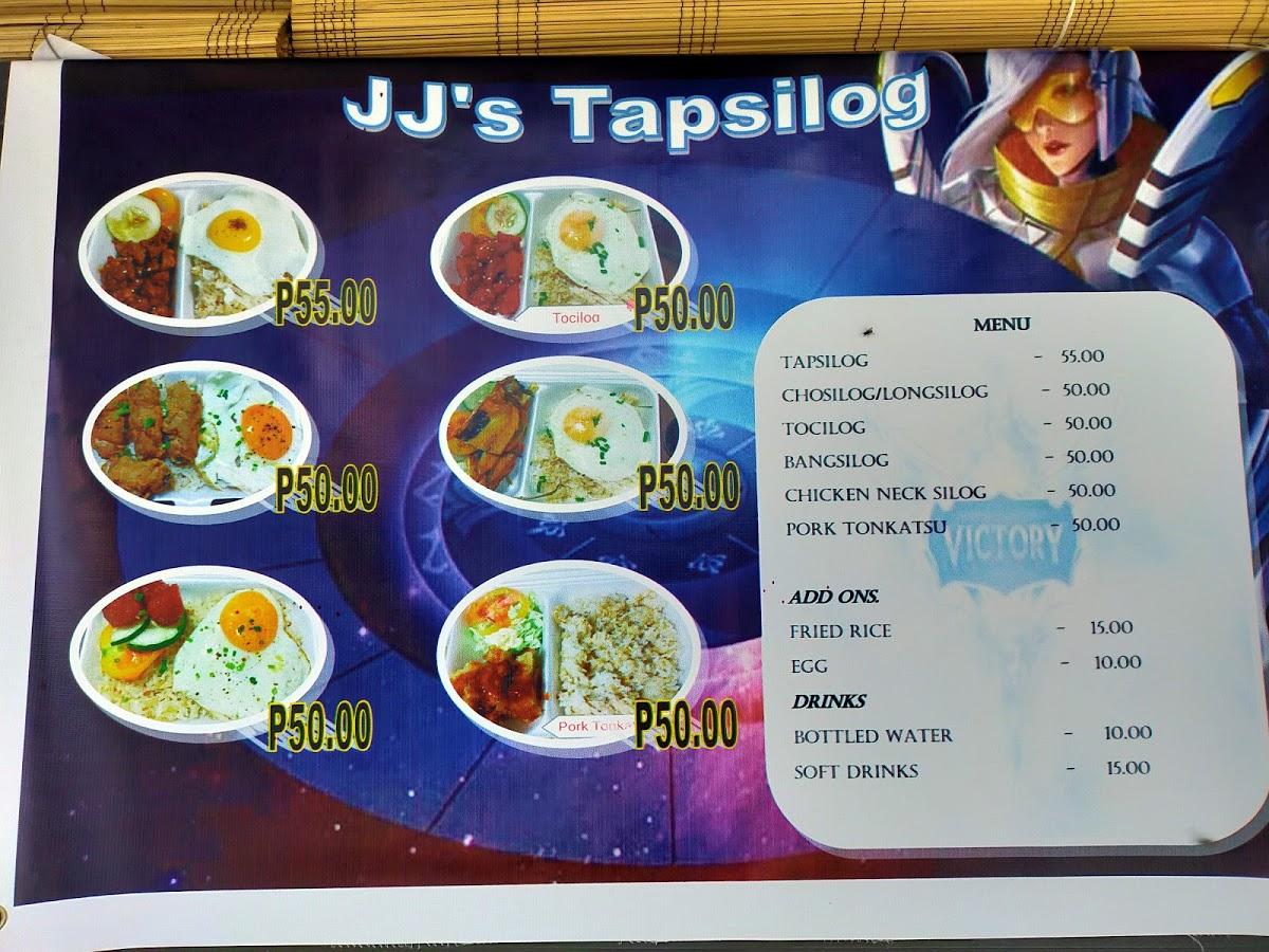 Menu at JJ's TAPSILOGAN restaurant, General Trias