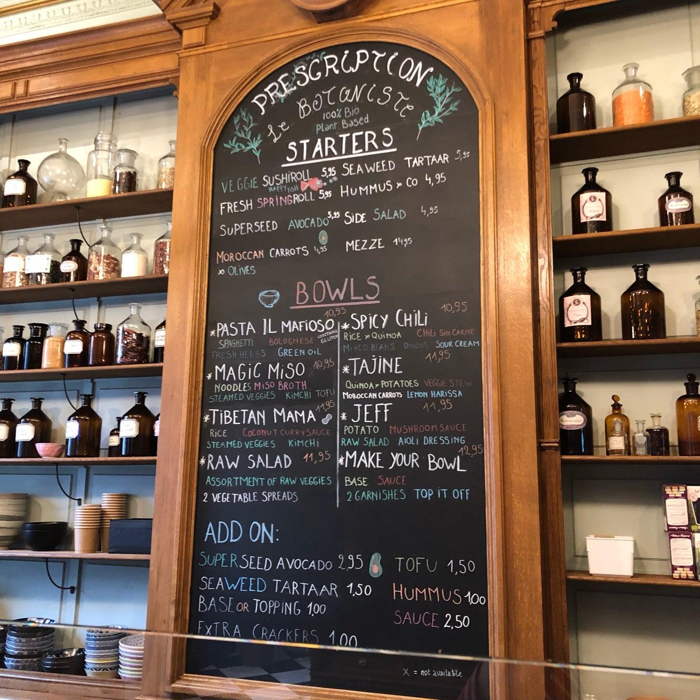 Menu at Le Botaniste, Ghent