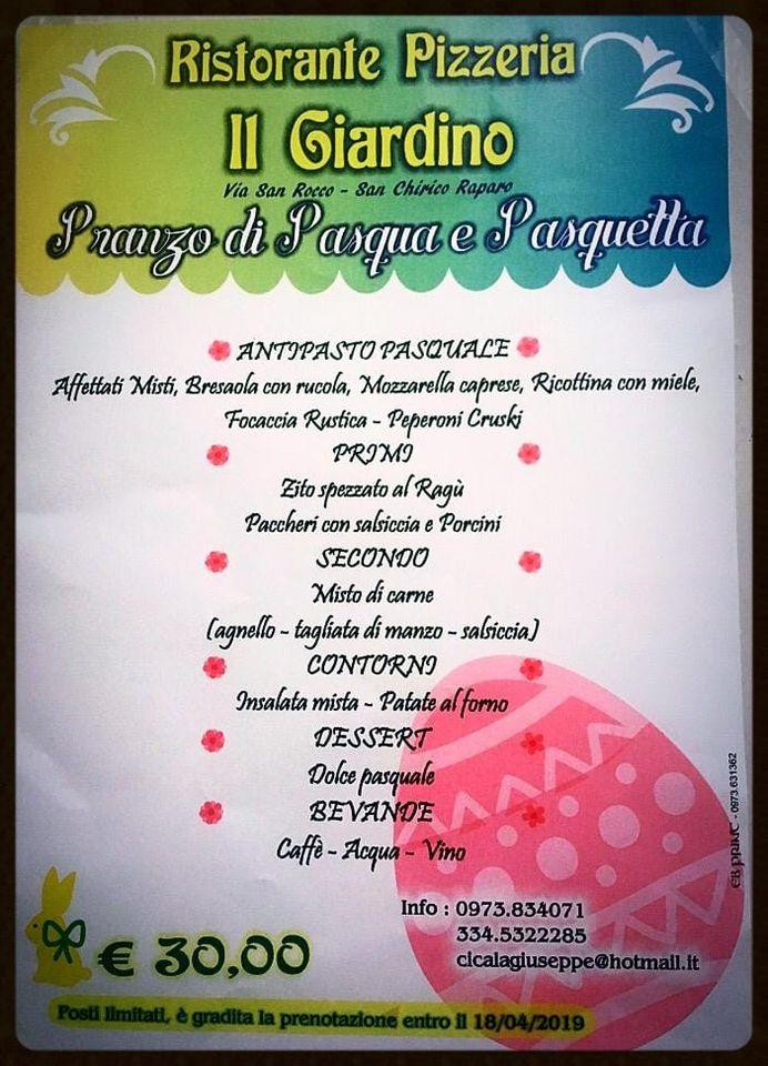 Menu at Ristorante Pizzeria Il Giardino, San Chirico Raparo