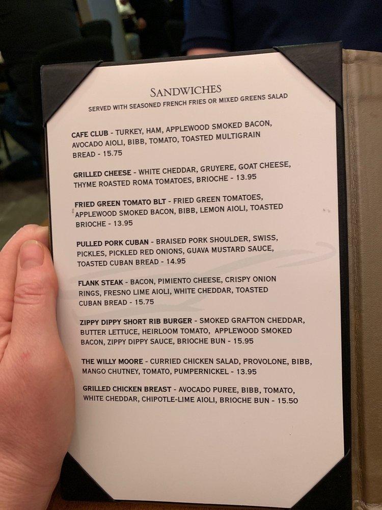 Menu at The Cafe by Mise en Place, Tampa, 4100 George J Bean Pkwy