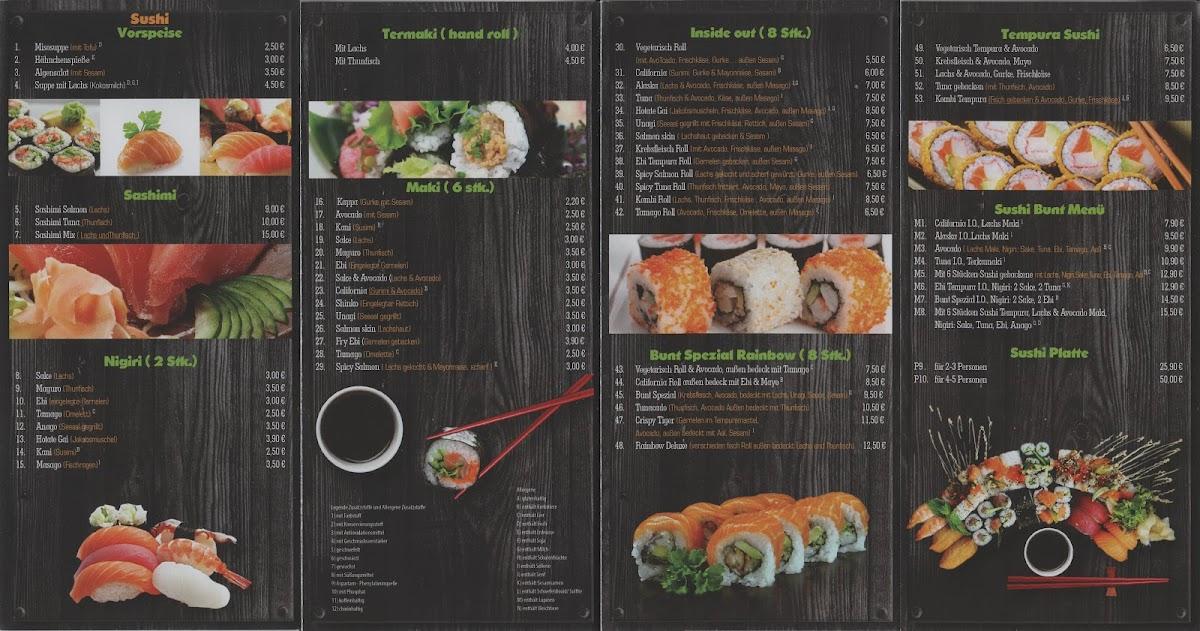 Speisekarte von BUNT Sushi restaurant, Potsdam