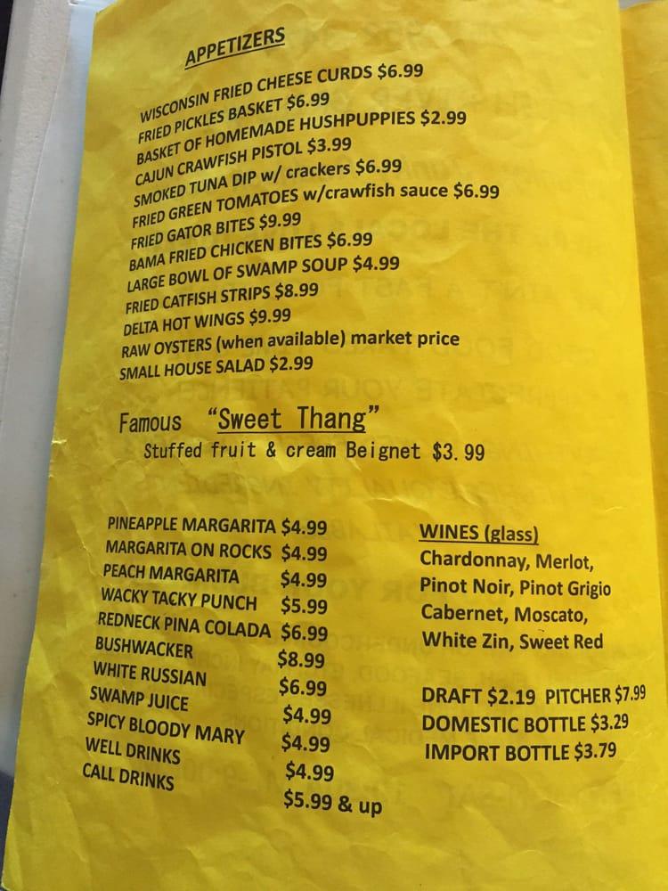 Menu at Fish River Grill restaurant, Foley
