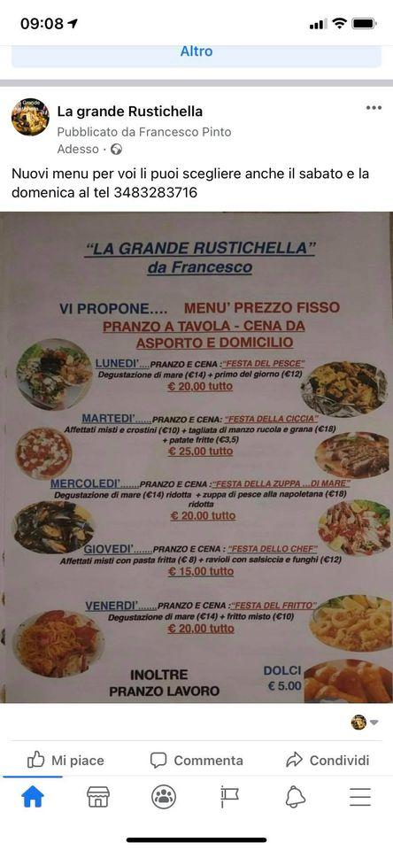 Menu at La Grande Rustichella da Francesco restaurant, San Giuliano Terme