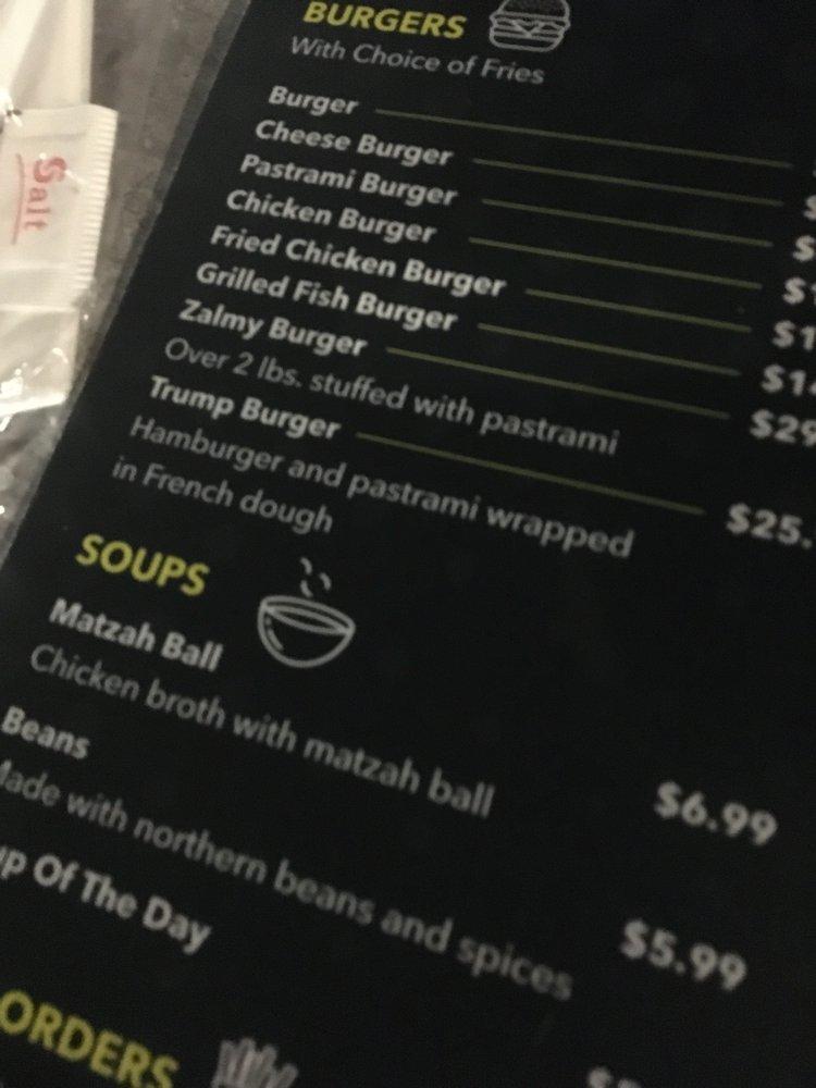 Menu at Levy’s Shawarma restaurant, Aventura