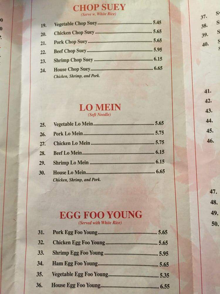 Menu at Lucky Chinese Restaurant, Thomson