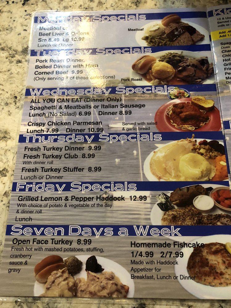Menu at Rockland Café restaurant, Rockland