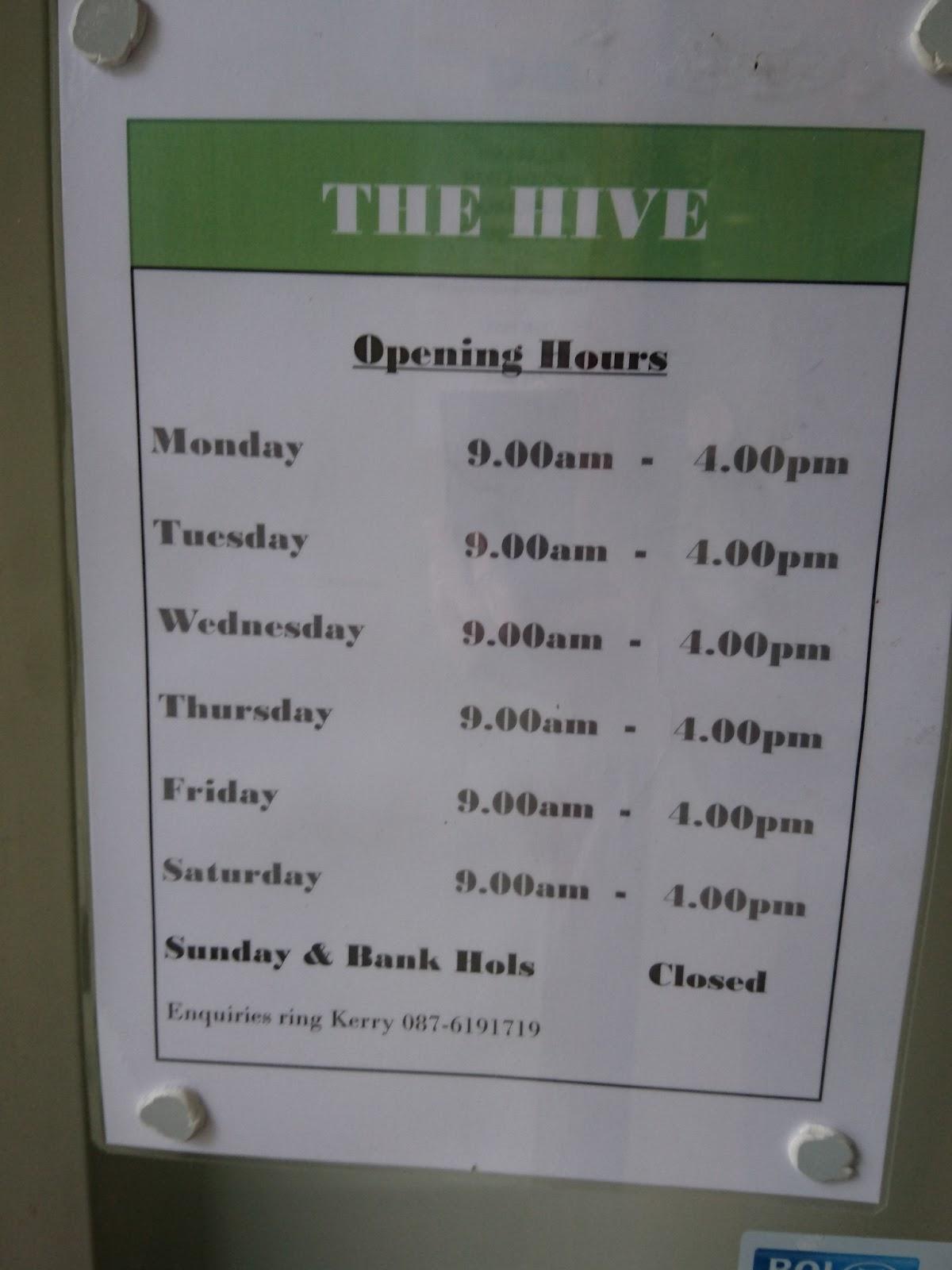 Menu at The Hive cafe, Monaghan