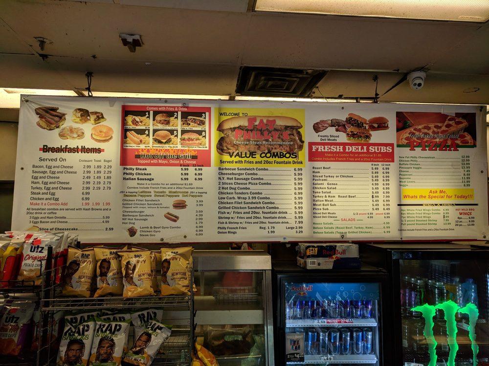 Menu at Fat Philly's restaurant, Norfolk, Azalea Garden Rd