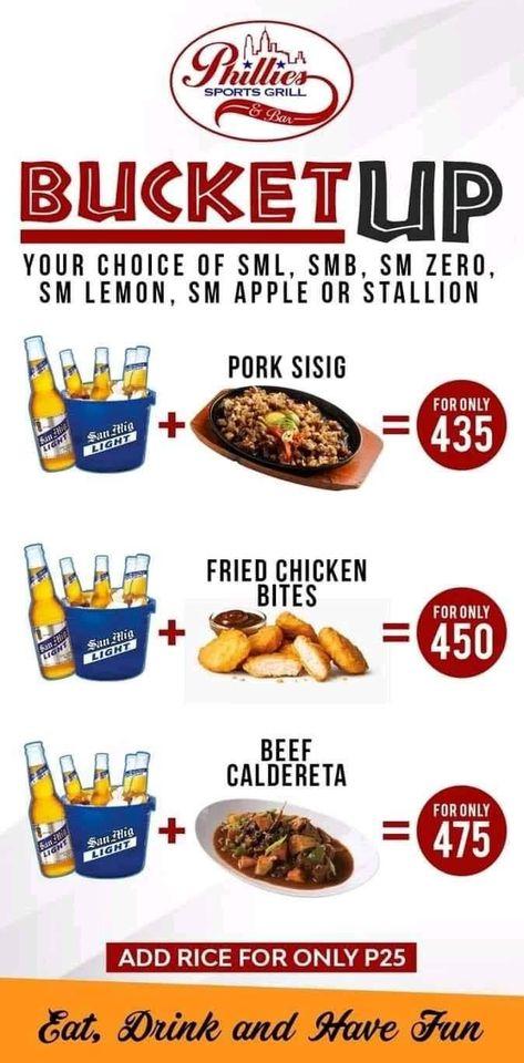 Menu at Phillies Sports Grill & Bar, Angeles