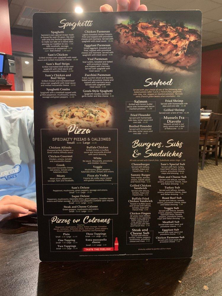 Menu at Sammio's Italian Restaurant, Hope Mills, N Main St
