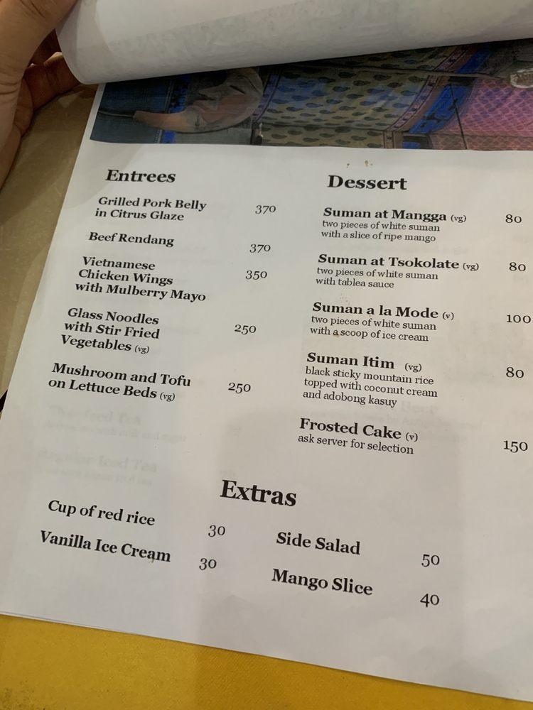 Carta de The Crescent Moon Cafe and Studio Pottery, Antipolo