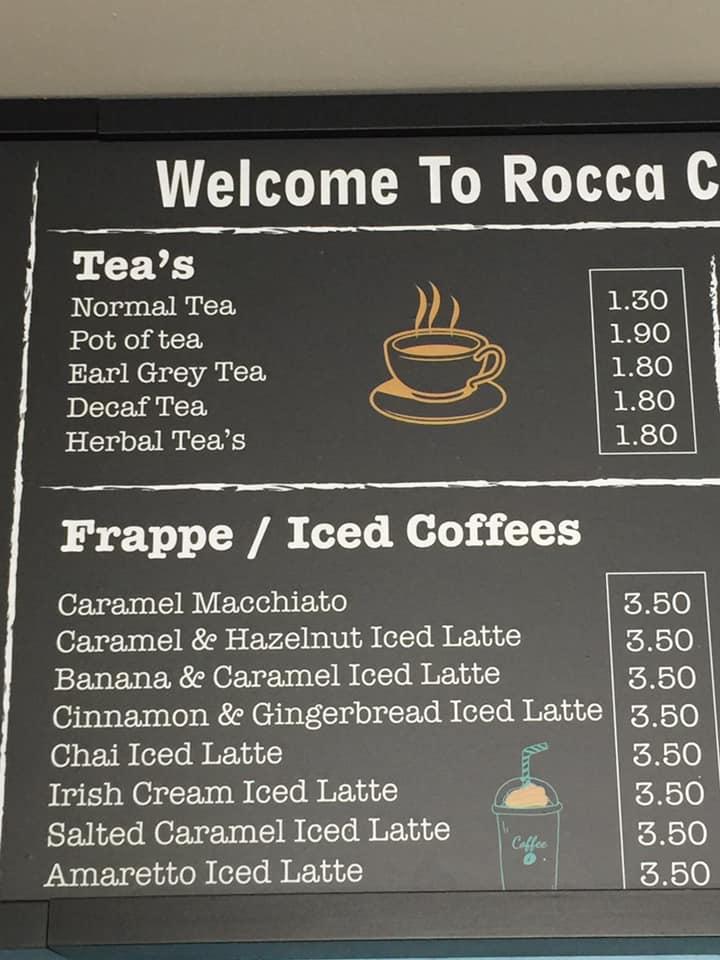 Menu at Rocca Cafe Lounge, Beck Row