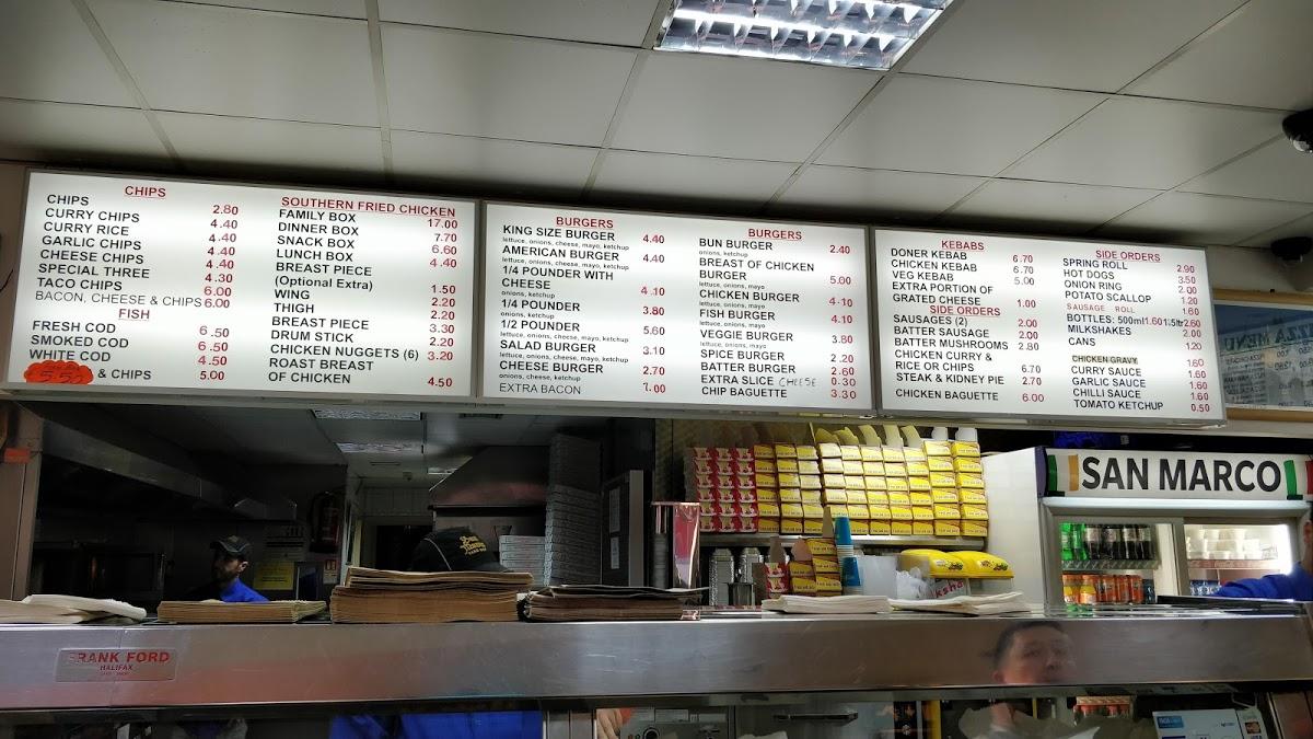 Menu at San Marco Takeaway restaurant, Dublin