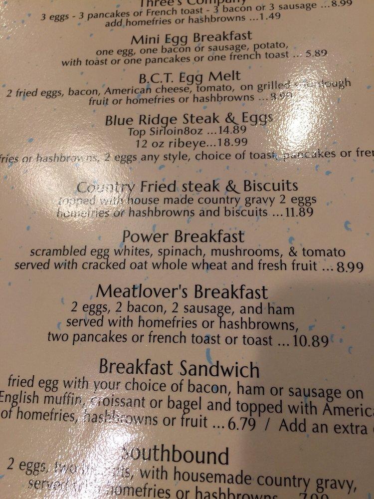 Menu at Blue Ridge Grill restaurant, Rochester, W Ridge Rd